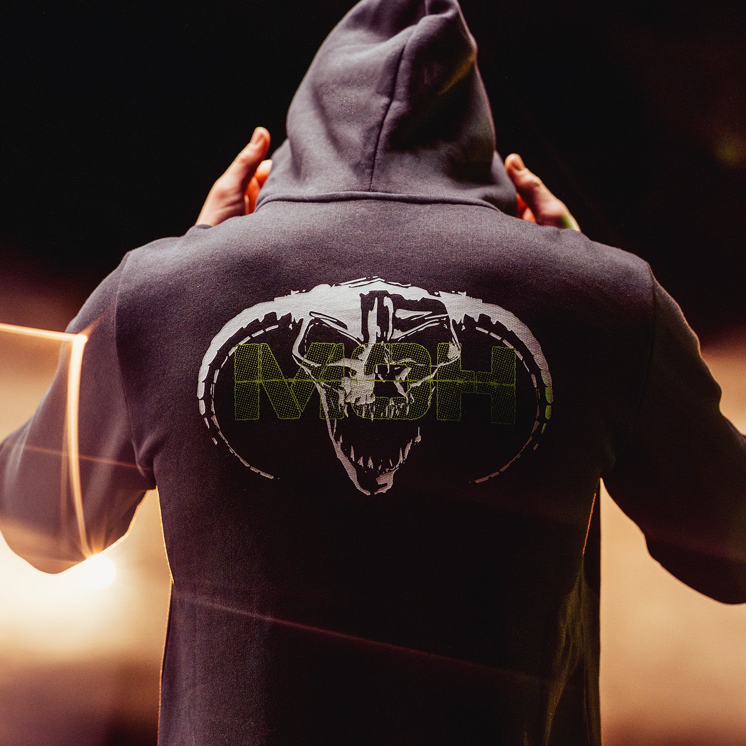 Masters of Hardcore neon green hoodie